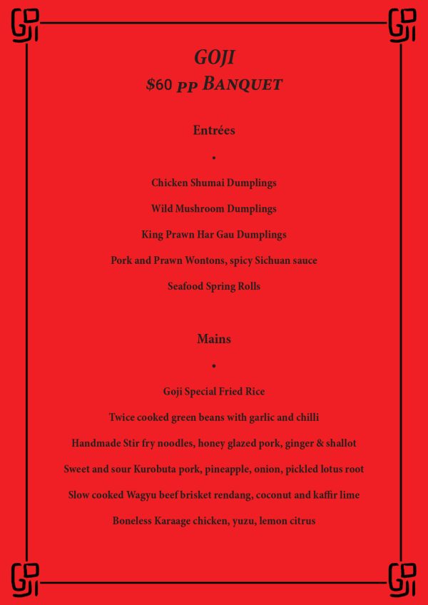 BANQUETS - GOJI MODERN ASIAN